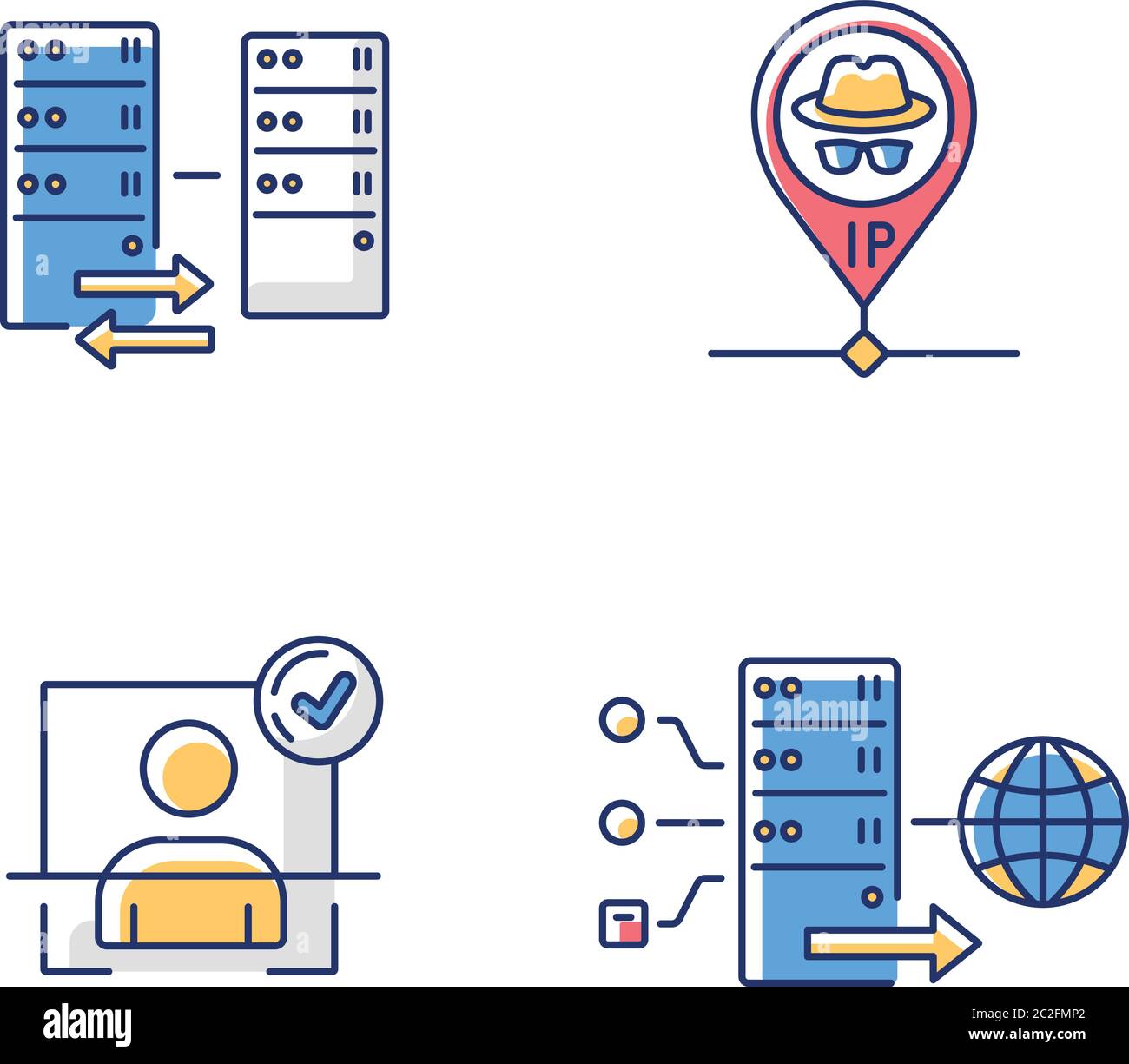Virtual networking RGB color icons set Stock Vector Image & Art - Alamy