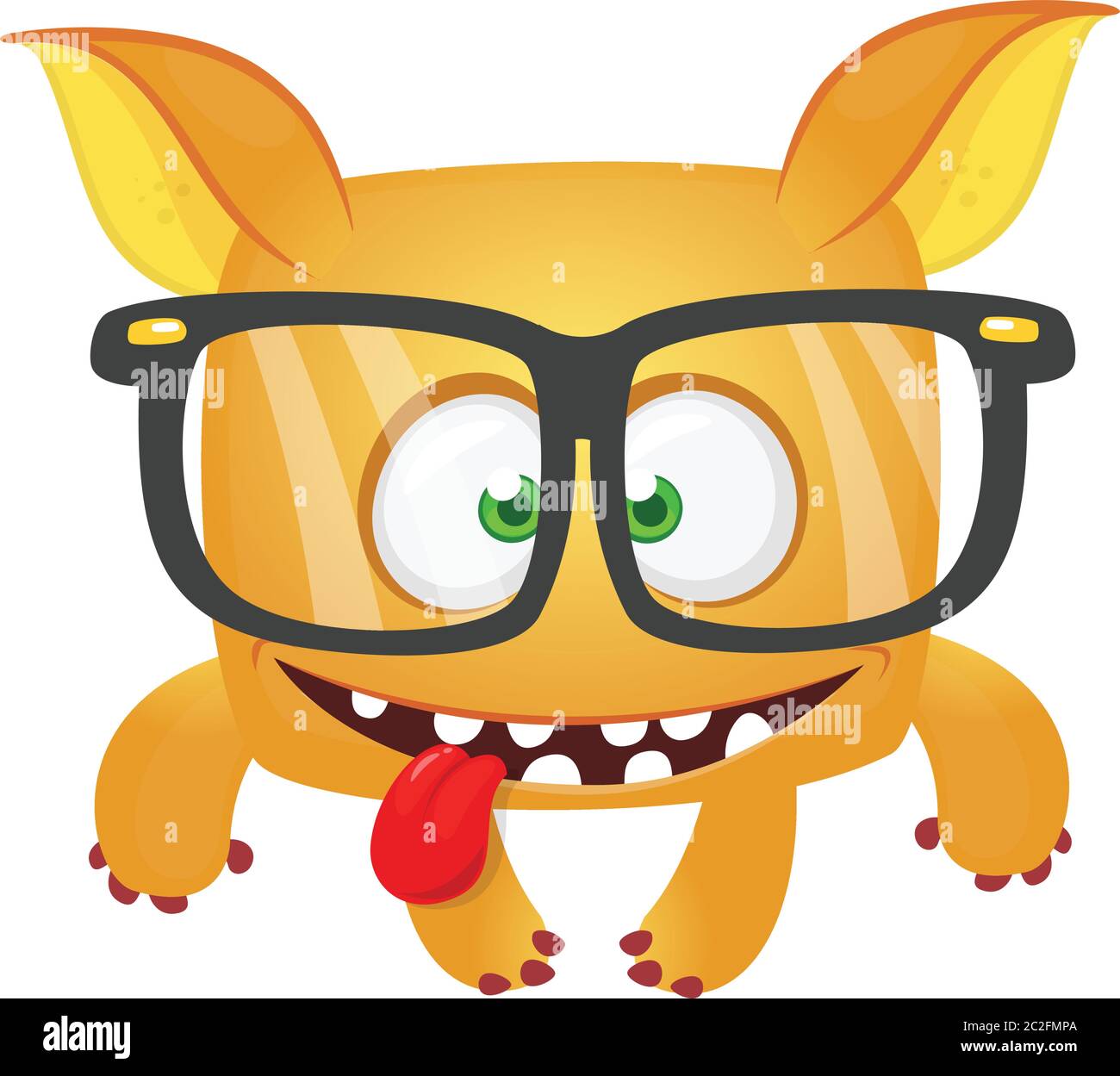 Happy cartoon monster. Vector Halloween monster Stock Vector Image ...