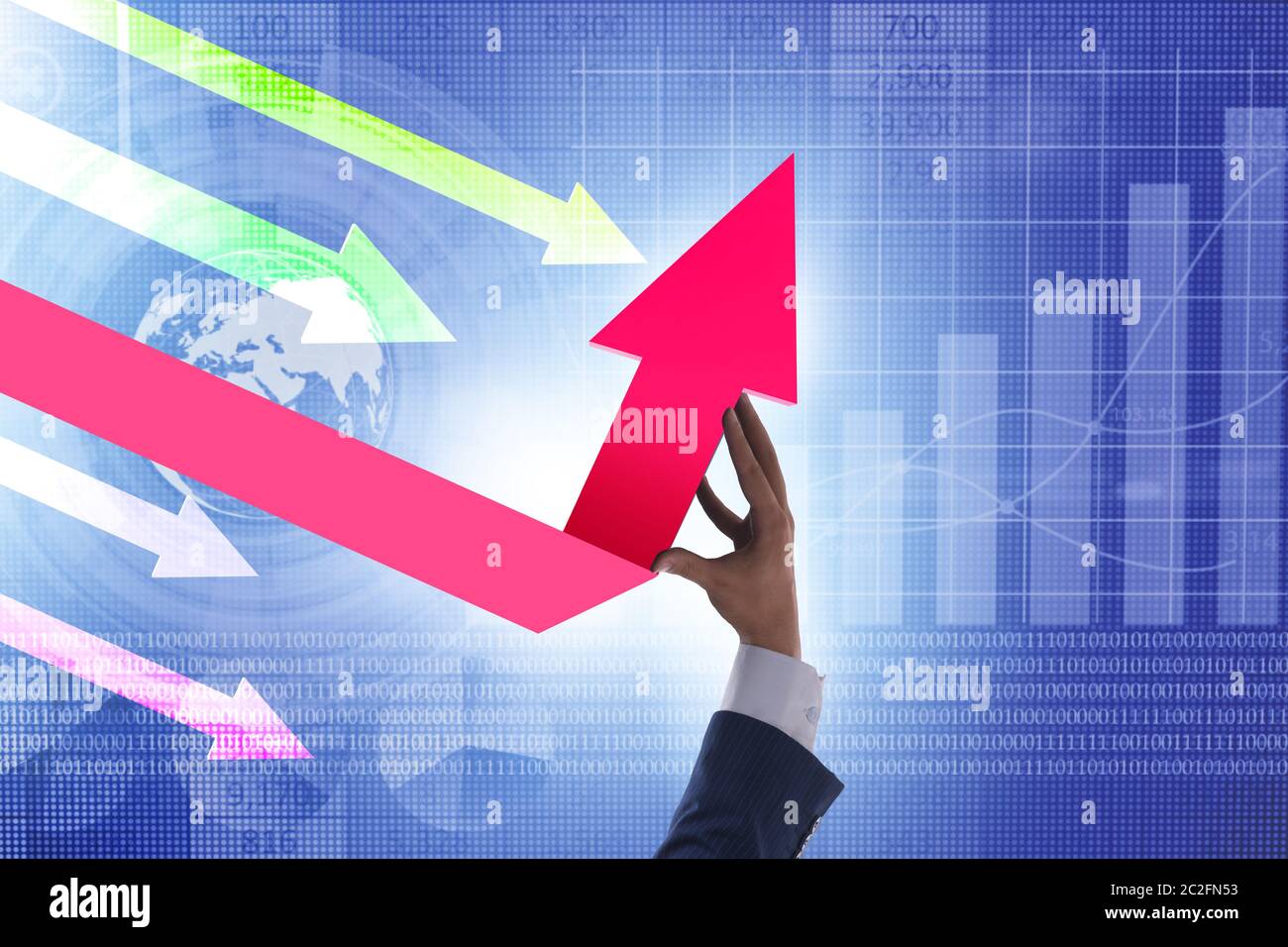 Economic recovery concept with line charts Stock Photo - Alamy