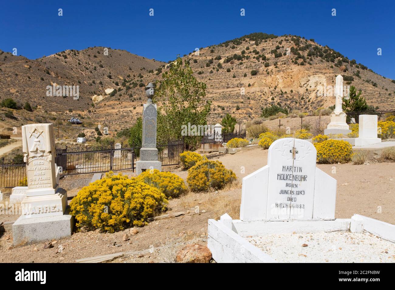Silver Terrace Cemetery in Virginia City, Nevada, USA Stock Photo - Alamy