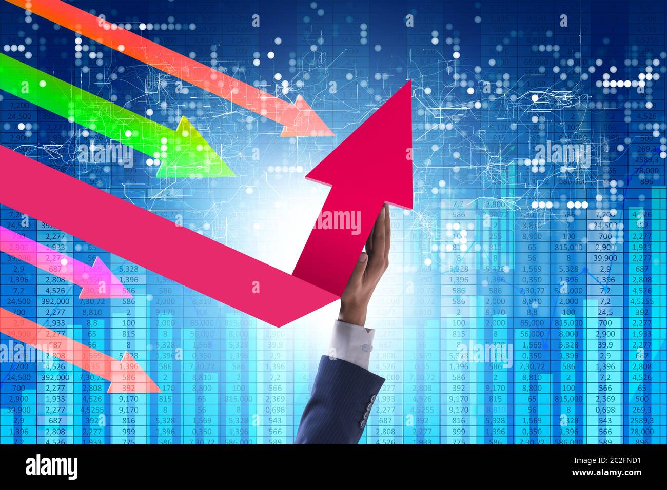 Economic recovery concept with line charts Stock Photo - Alamy