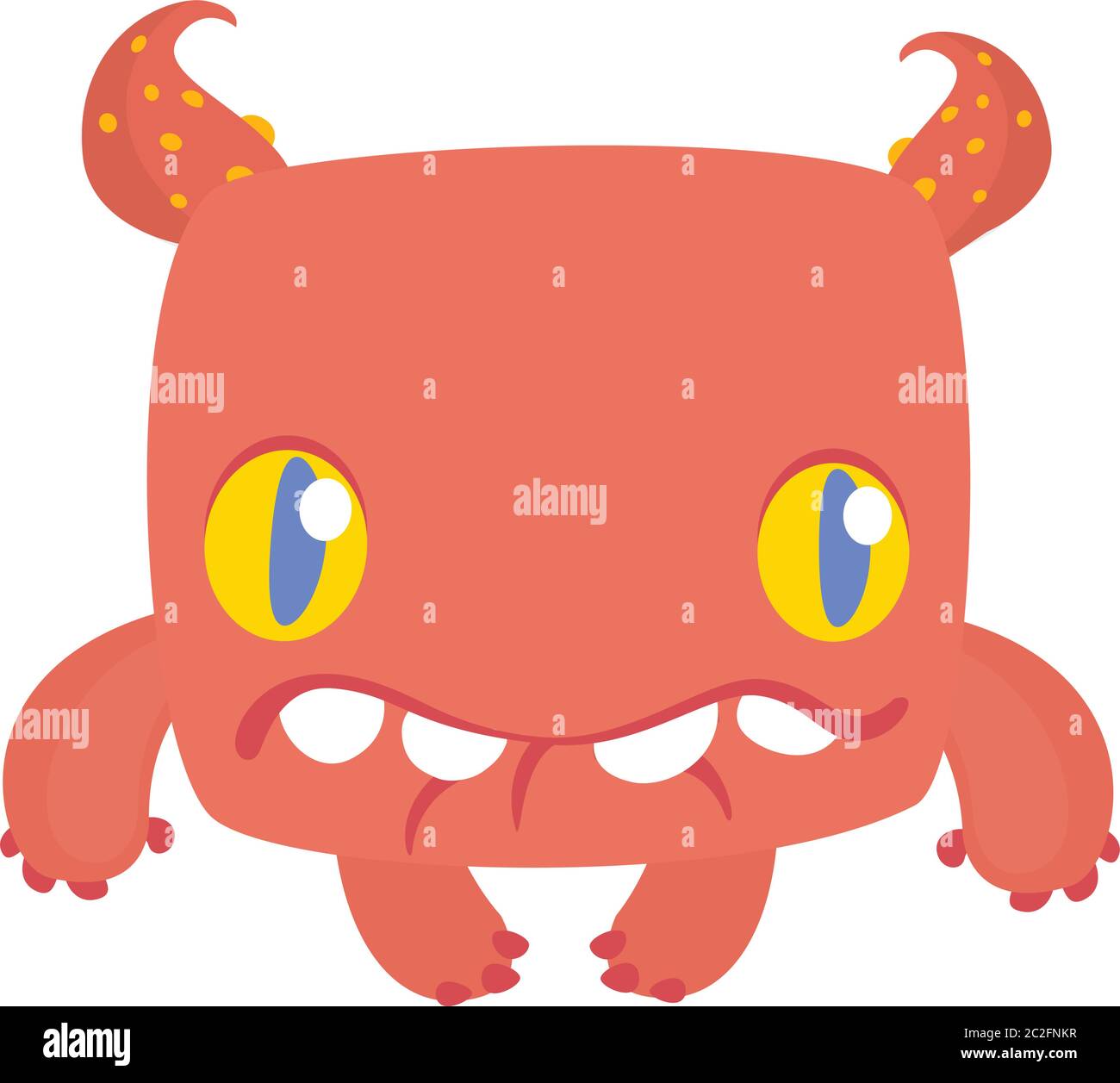 Happy cartoon monster. Vector Halloween monster Stock Vector Image ...