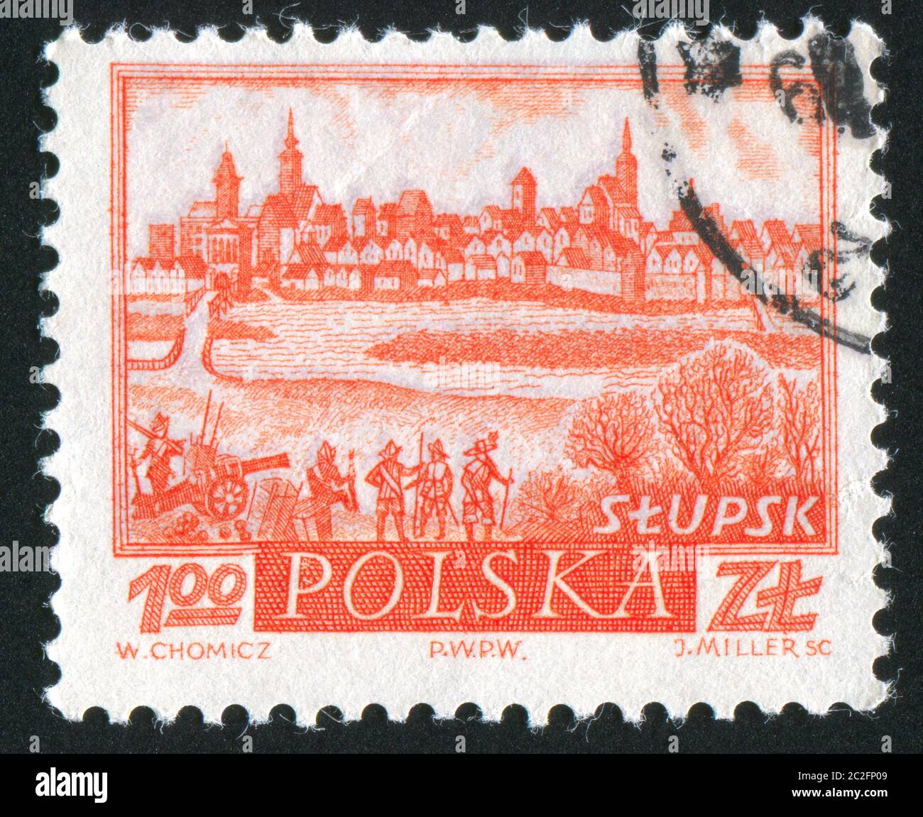 Poland stamp castle hi-res stock photography and images - Alamy