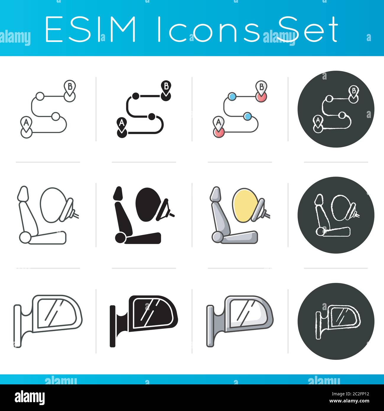 Driving safety icons set Stock Vector Image & Art - Alamy