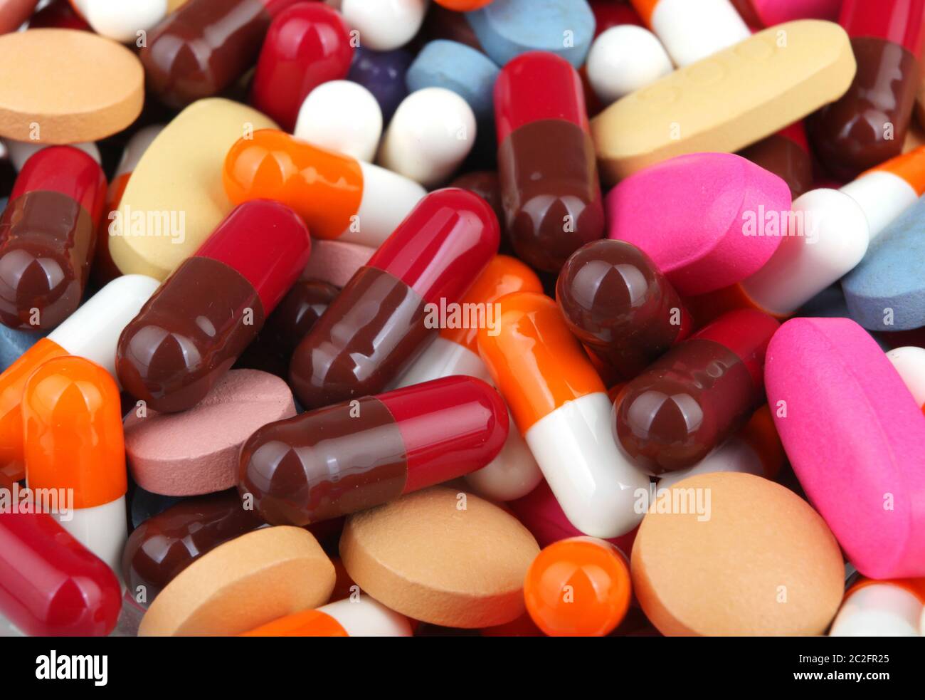 Pills Of Many Shapes Grouped Together Stock Photo - Alamy