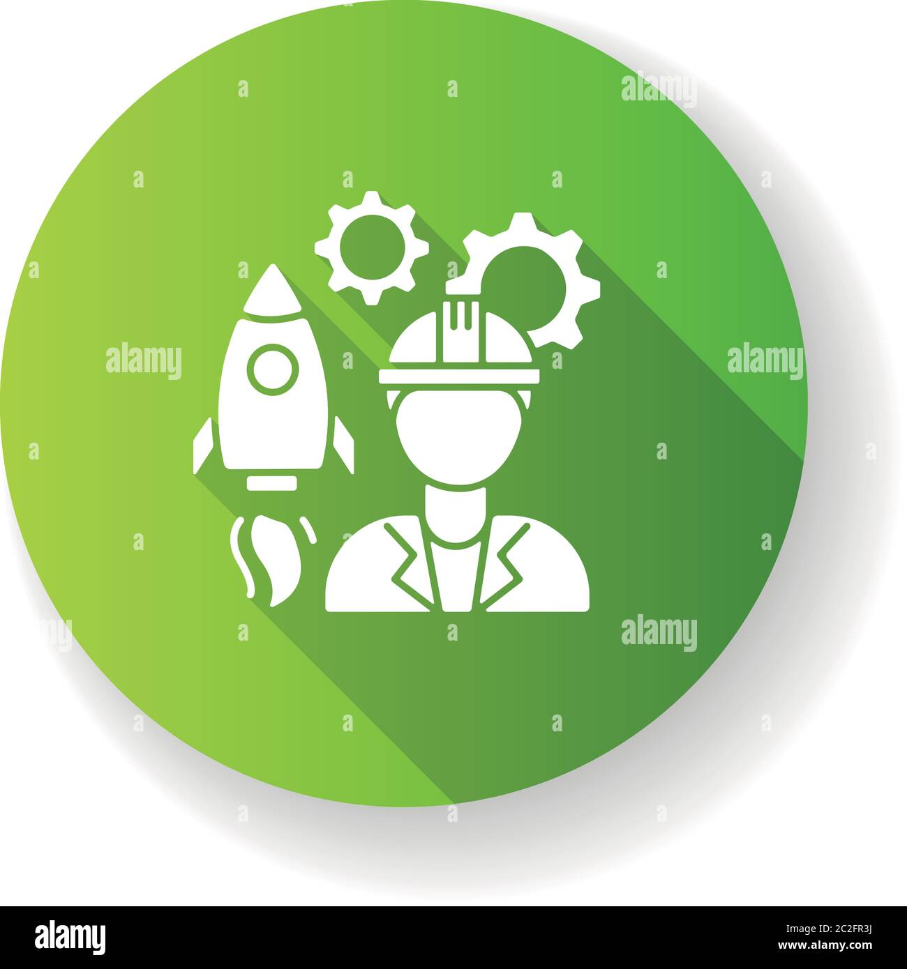 Aerospace engineer green flat design long shadow glyph icon Stock ...