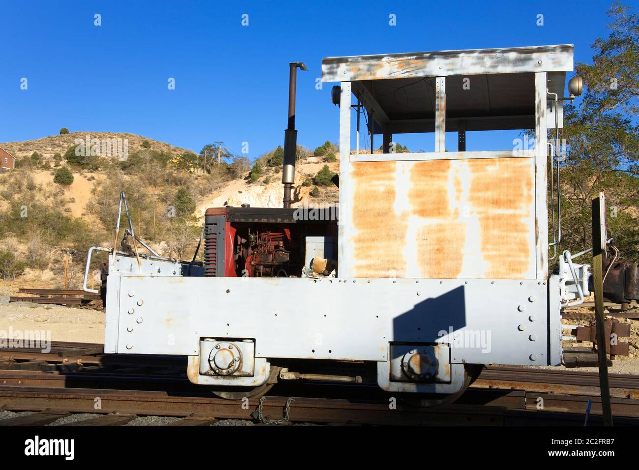 Locomotive at the Gold Hill Railway Depot near Virginia City, Nevada ...