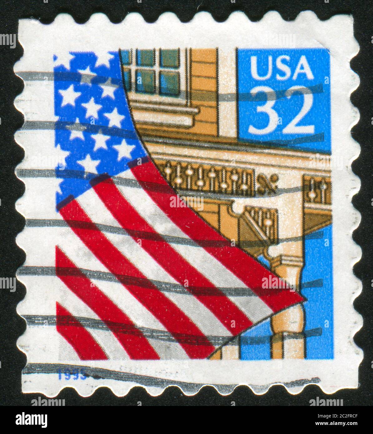 UNITED STATES - CIRCA 1993: stamp printed by United states, shows flag ...