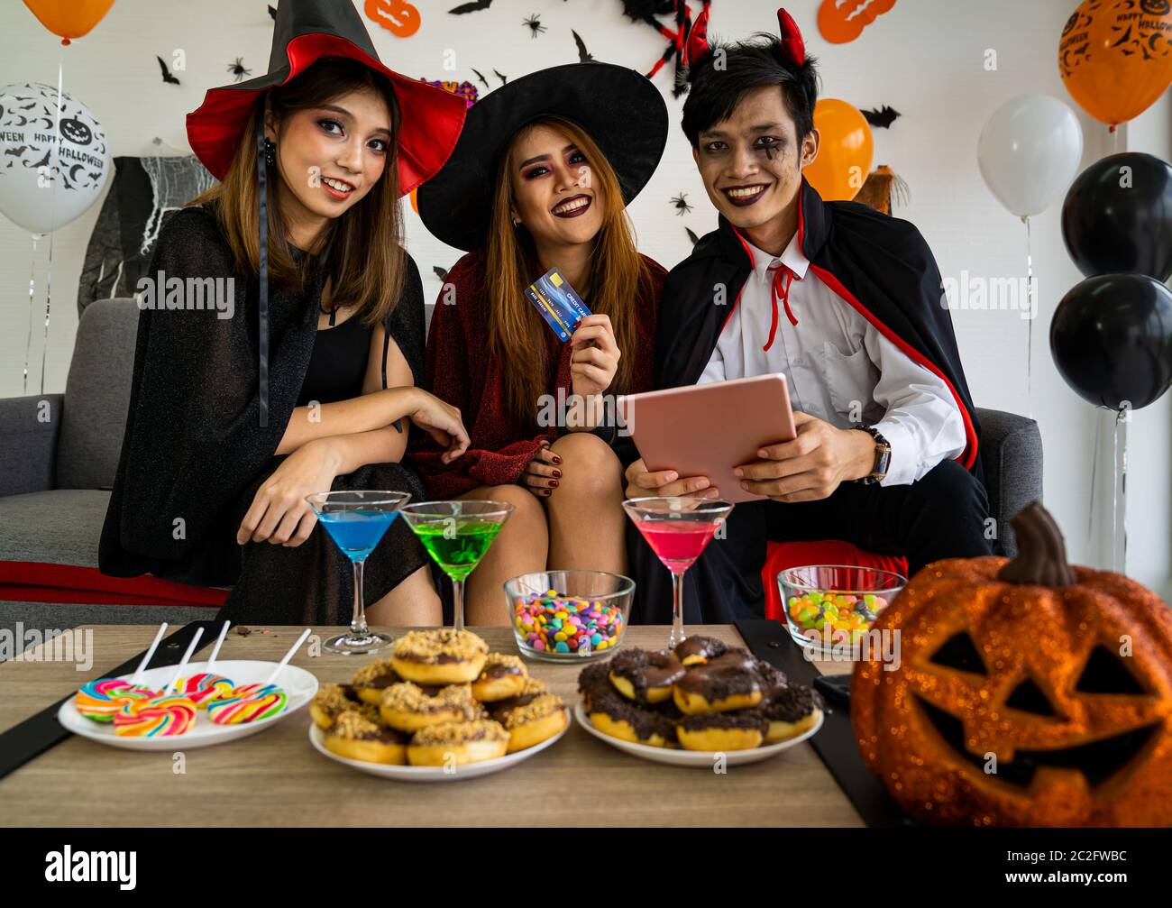 Halloween Party shopping Stock Photo - Alamy