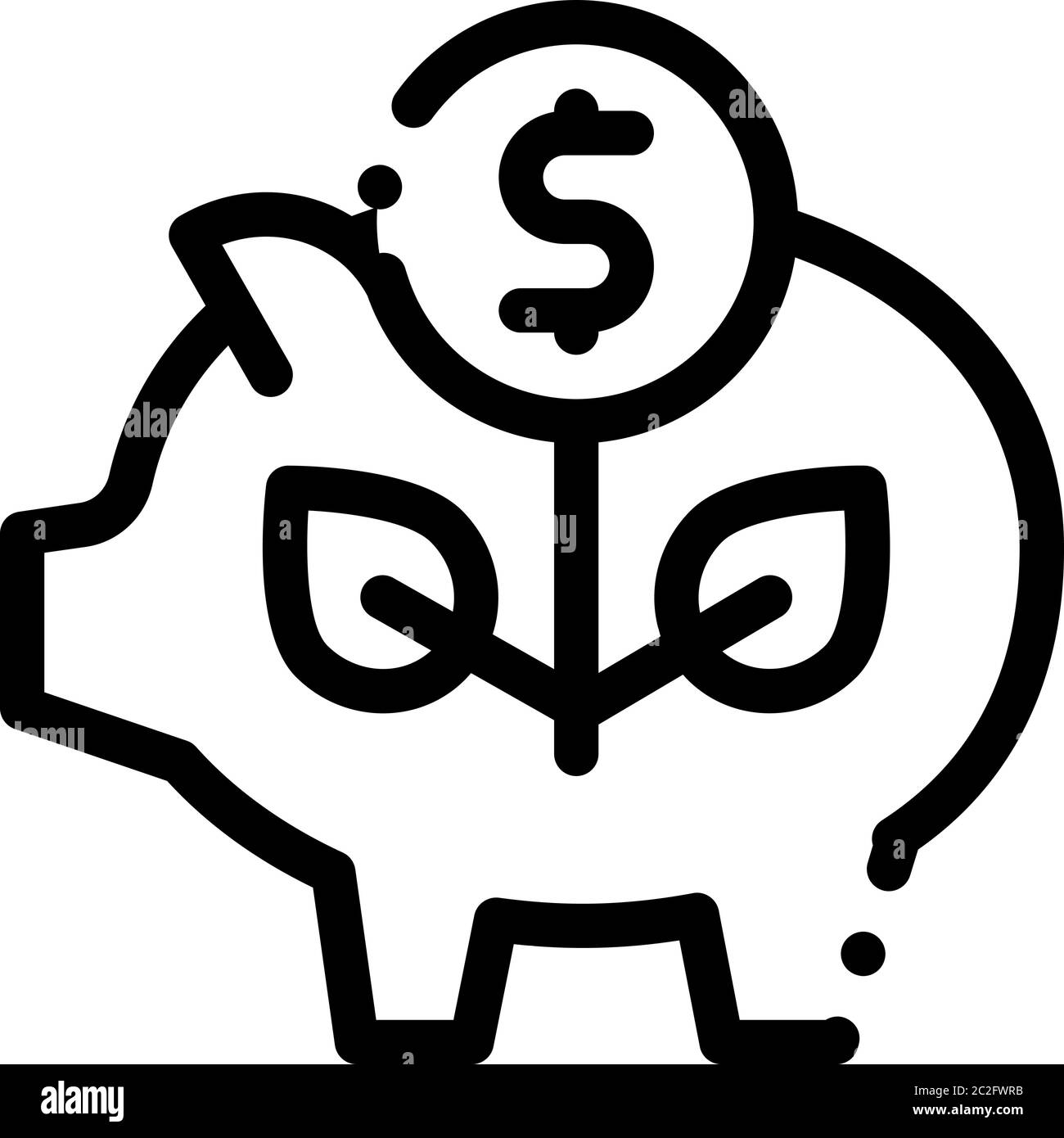 pig money box icon vector outline illustration Stock Vector Image & Art ...