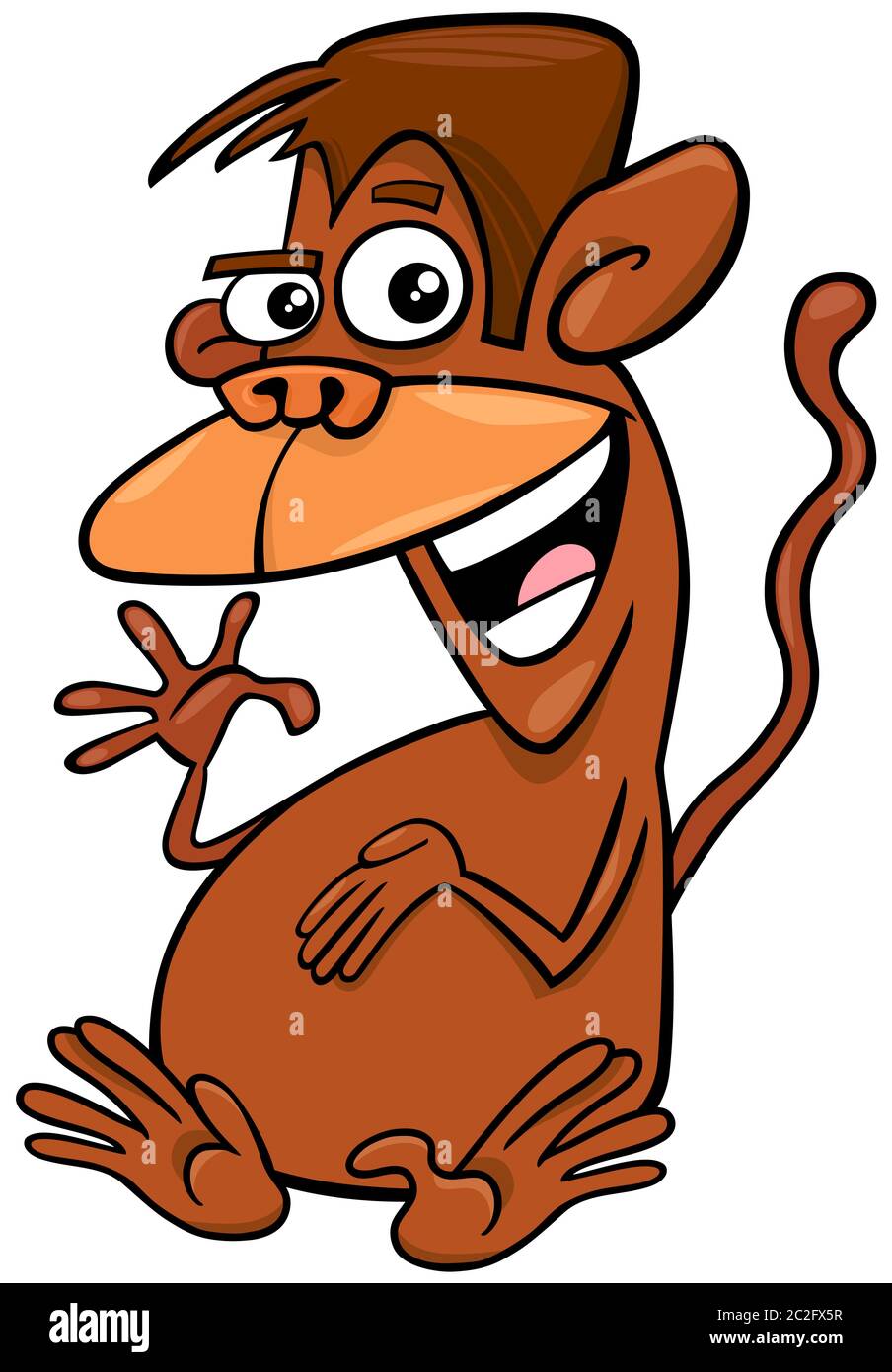 monkey animal character cartoon illustration Stock Photo - Alamy