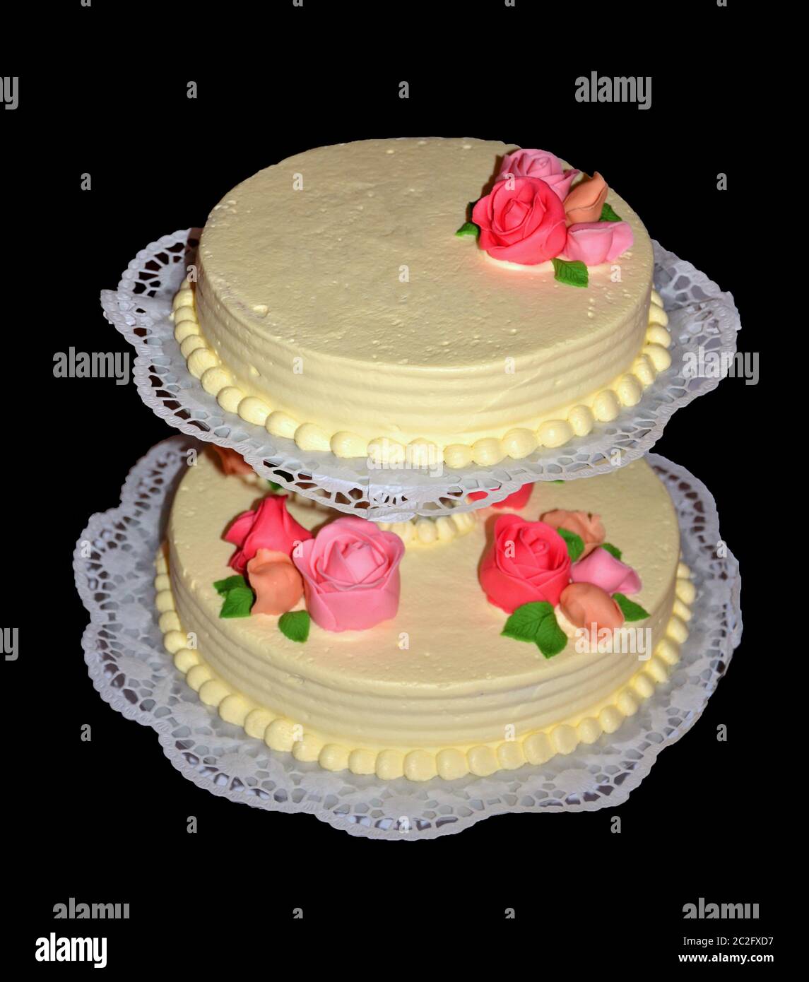 decorative wedding cake two storey Stock Photo - Alamy