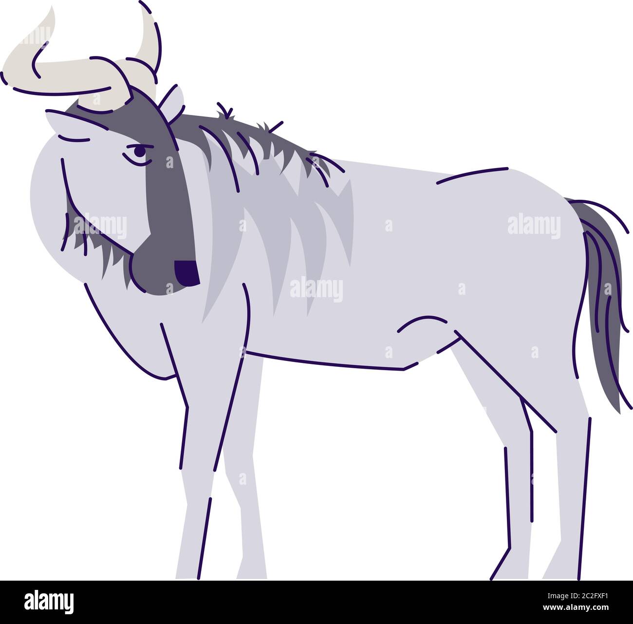 African cattle semi flat RGB color vector illustration Stock Vector ...