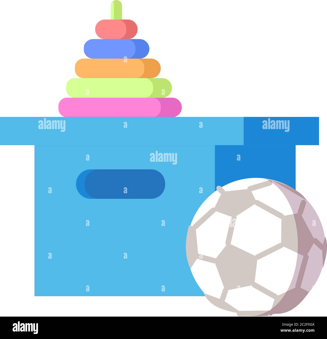Child toy set semi flat RGB color vector illustration Stock Vector ...