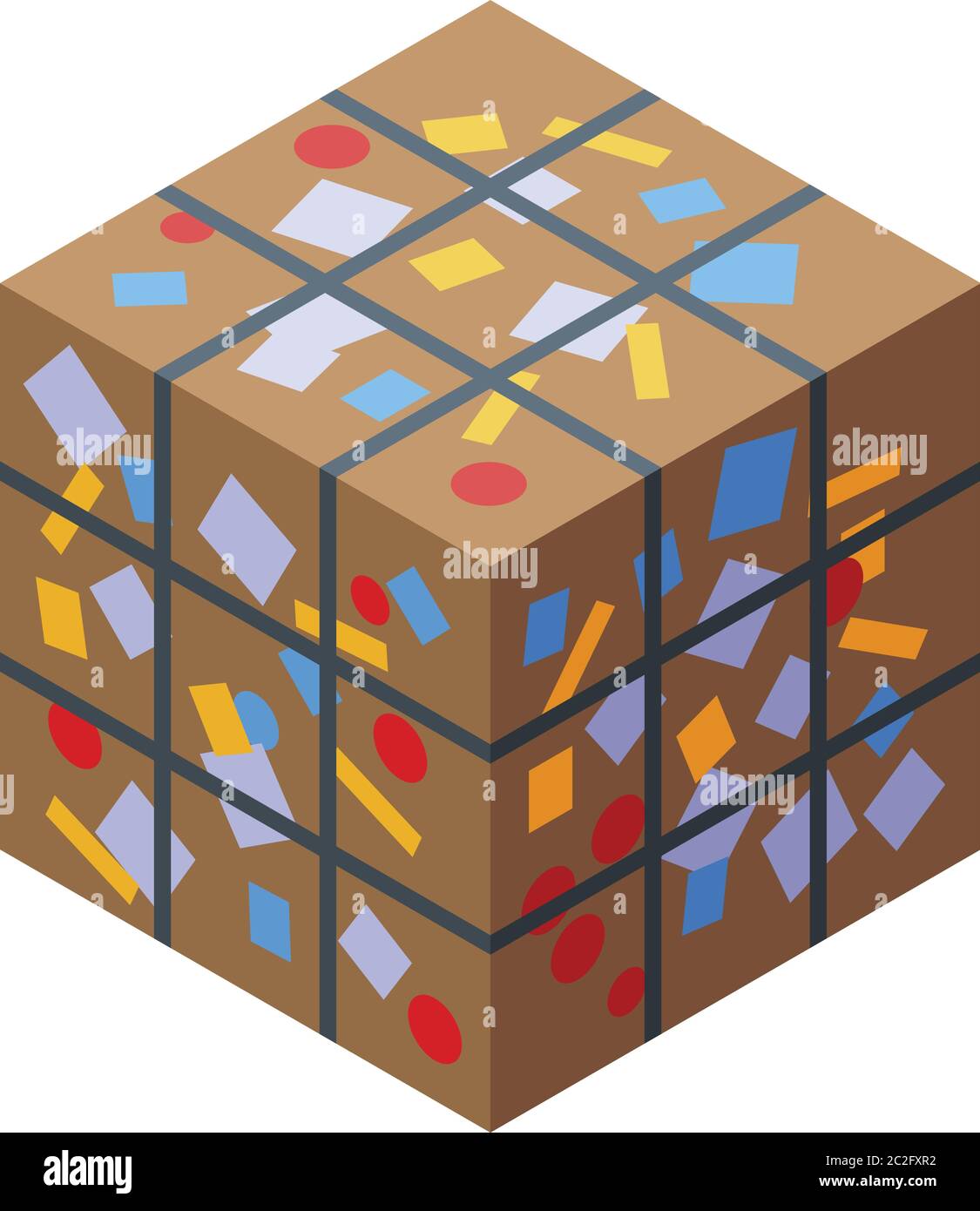 Compressed garbage cube icon, isometric style Stock Vector Image & Art ...