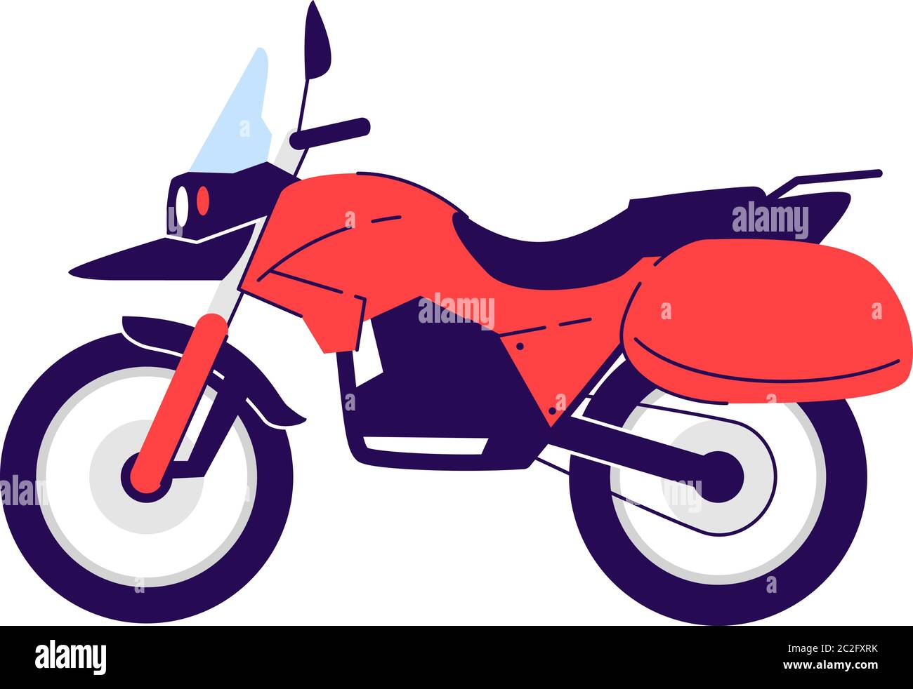 Motorcycle semi flat RGB color vector illustration Stock Vector Image ...