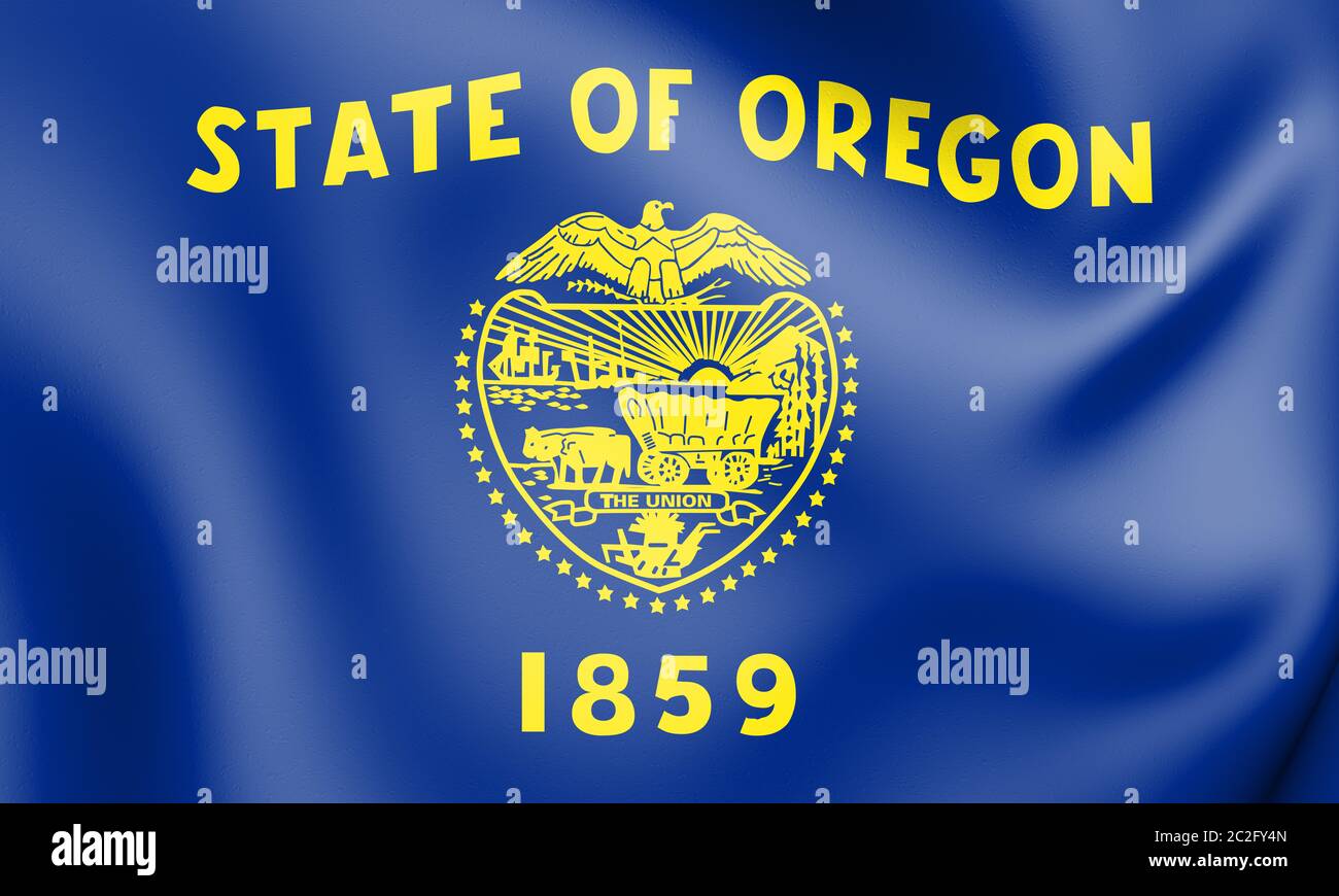 3D Flag of Oregon, USA. 3D Illustration Stock Photo - Alamy