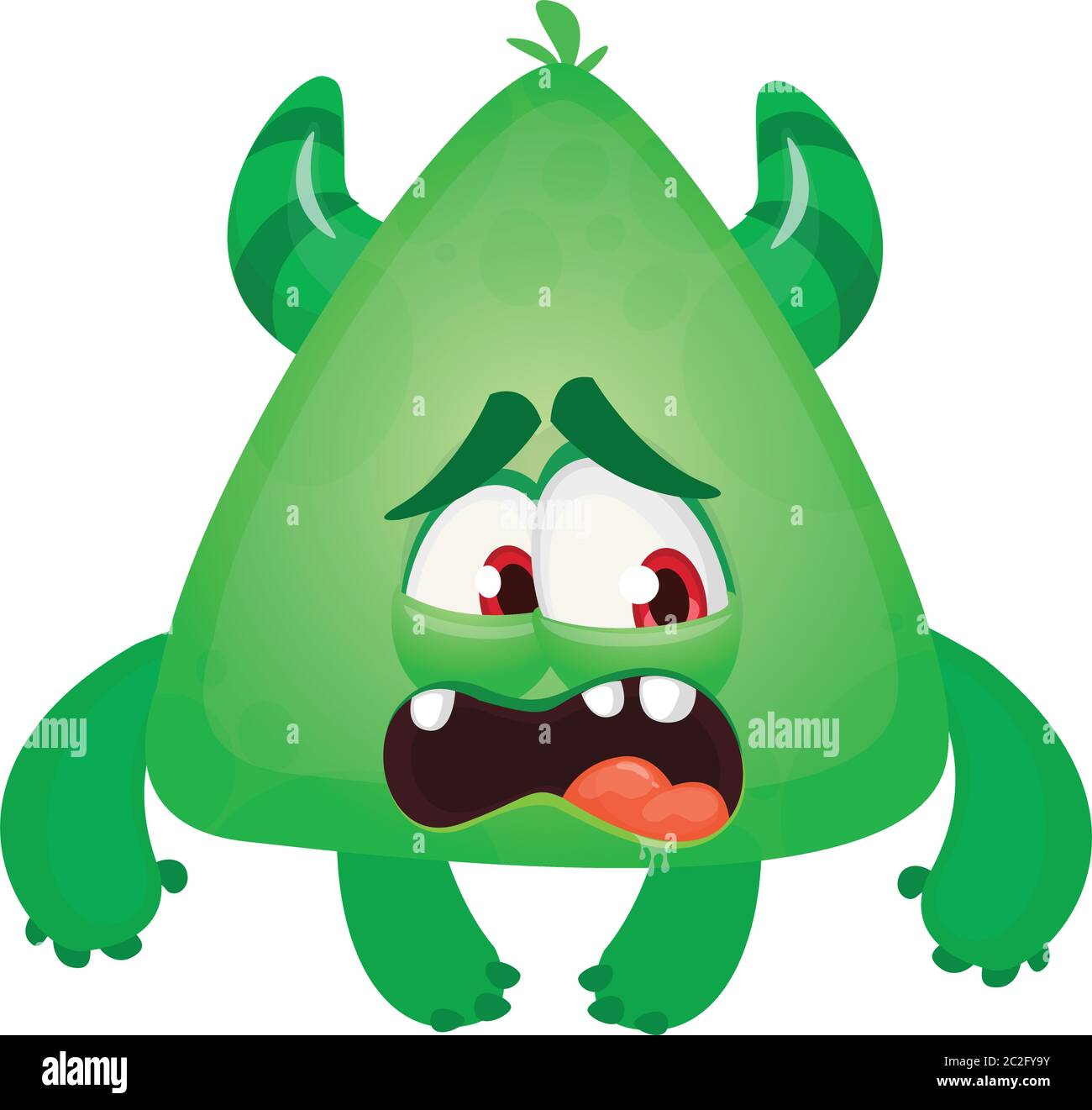 Scared cartoon monster design. Vector Halloween illustration Stock ...