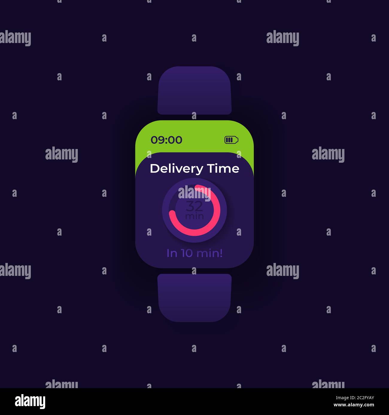 Order tracker smartwatch interface vector template Stock Vector Image ...