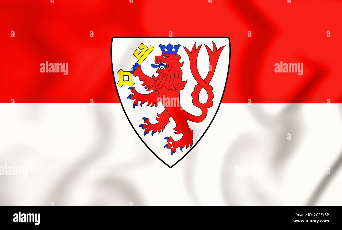 3D Flag of Radevormwald (North Rhine-Westphalia), Germany. 3D ...