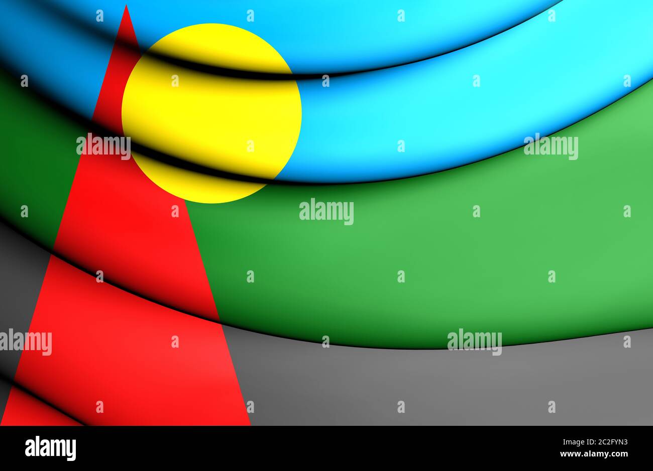 3D Flag of Reunion (Proposed). 3D Illustration Stock Photo - Alamy