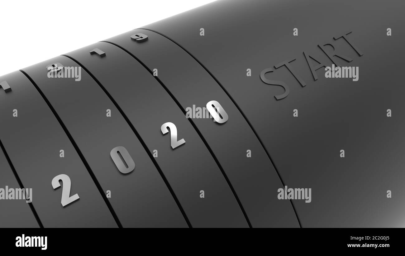 The 3d rendering of 2020 change represents coming new year 2020, three-dimensional rendering ...