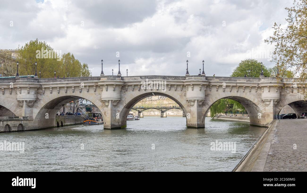 Paris, France, April 1, 2017: Paris Bridge. Bridges of Paris over Seine ...