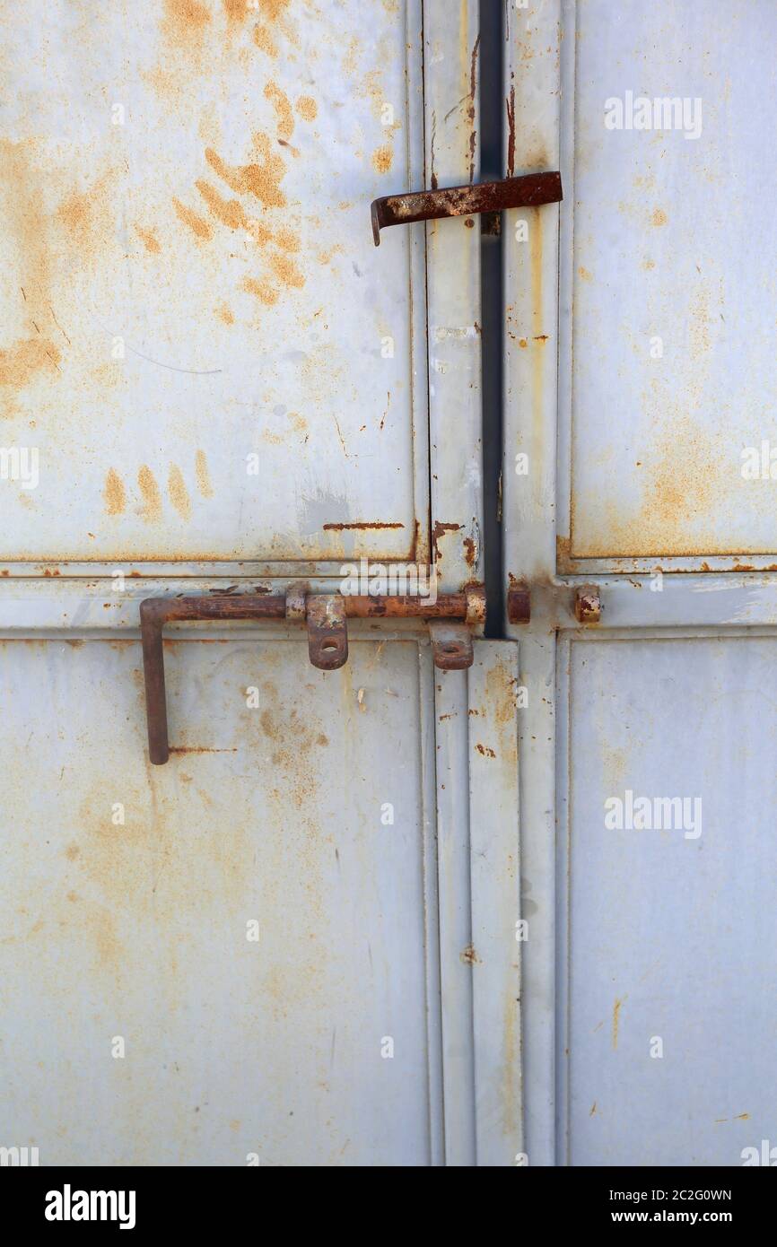 Mechanical latch at double metal door lock hi-res stock photography and ...