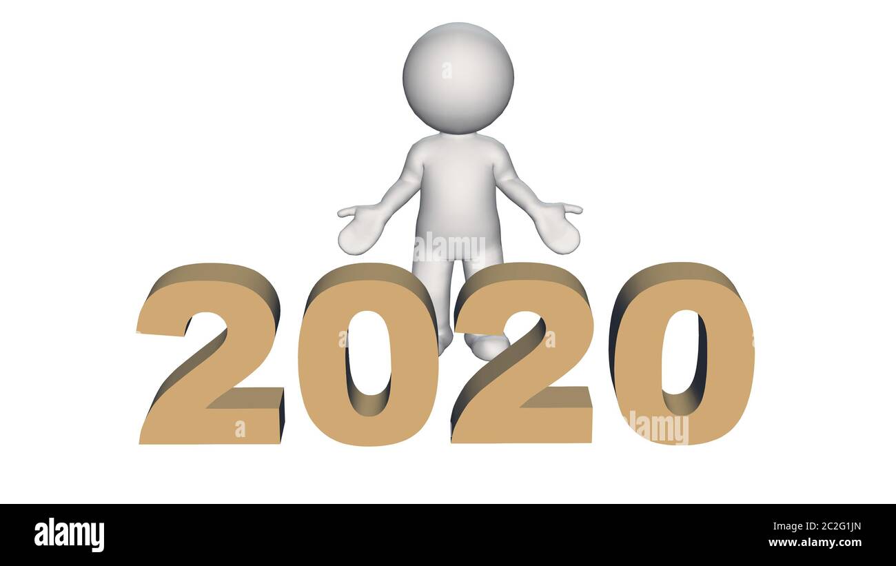 Year change to 2020 with 3D figure Stock Photo - Alamy