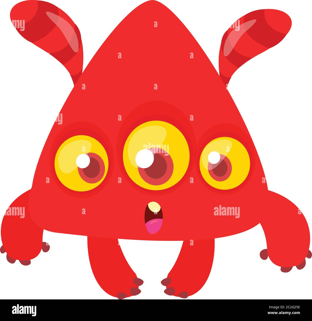 Funny and cute cartoon alien creature. Vector Halloween illustration ...