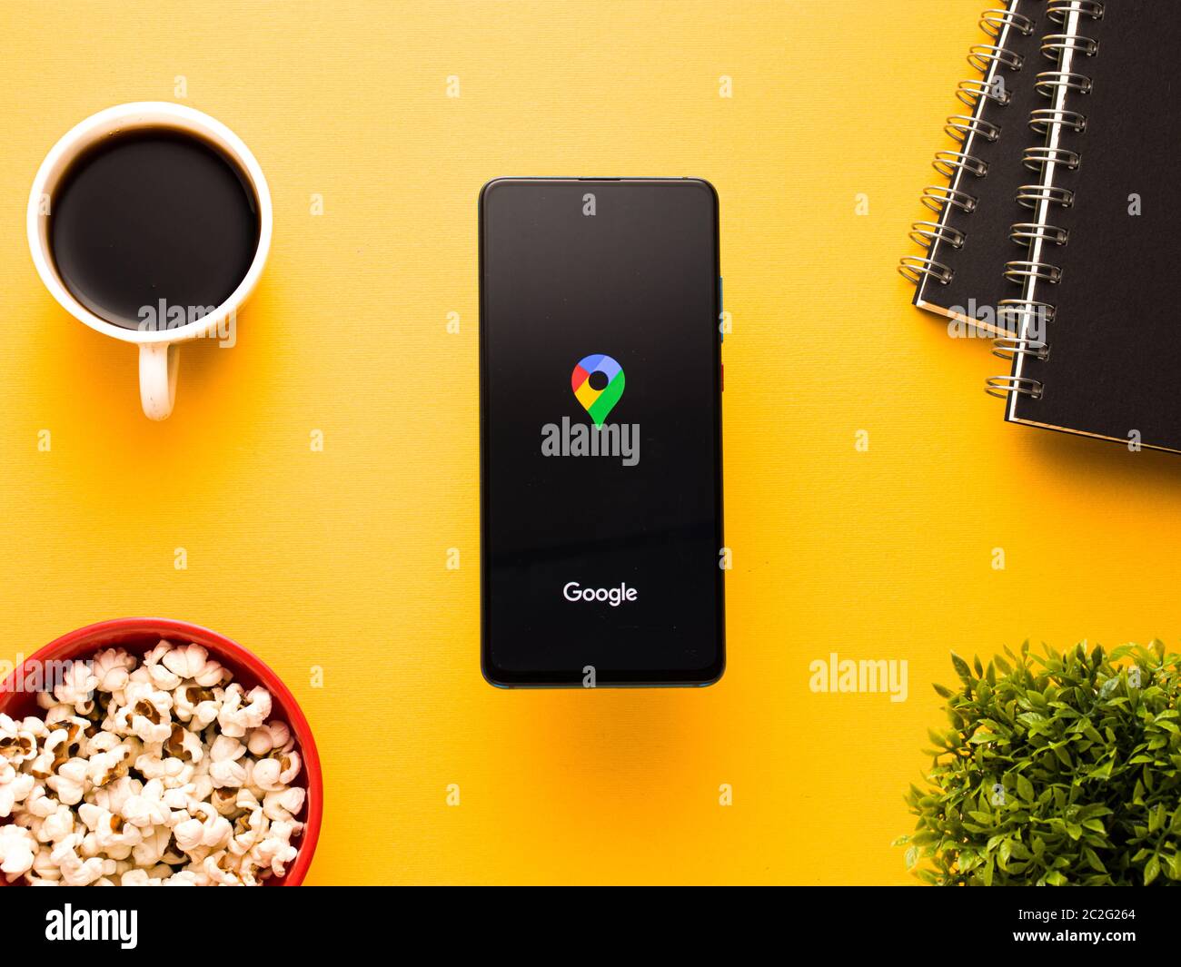 Google Map app new updated logo stock image sunday , April 21, 2020 ...