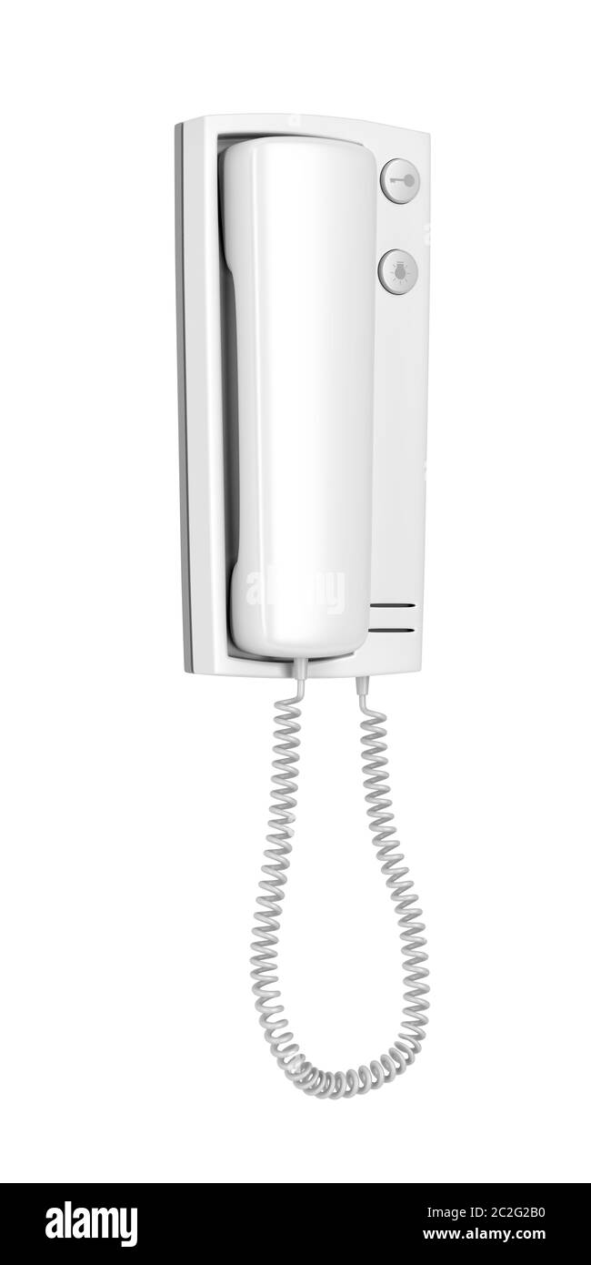 Entrance door intercom isolated on white background Stock Photo - Alamy