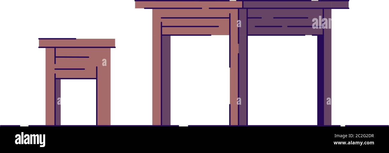 Wooden dining furniture semi flat RGB color vector illustration Stock ...