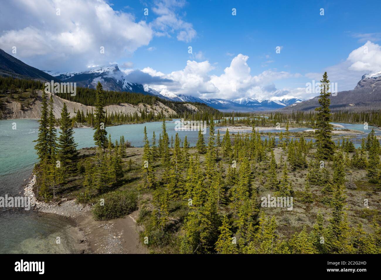 Saskatchewan river crossing panorama in banff national park hi-res ...