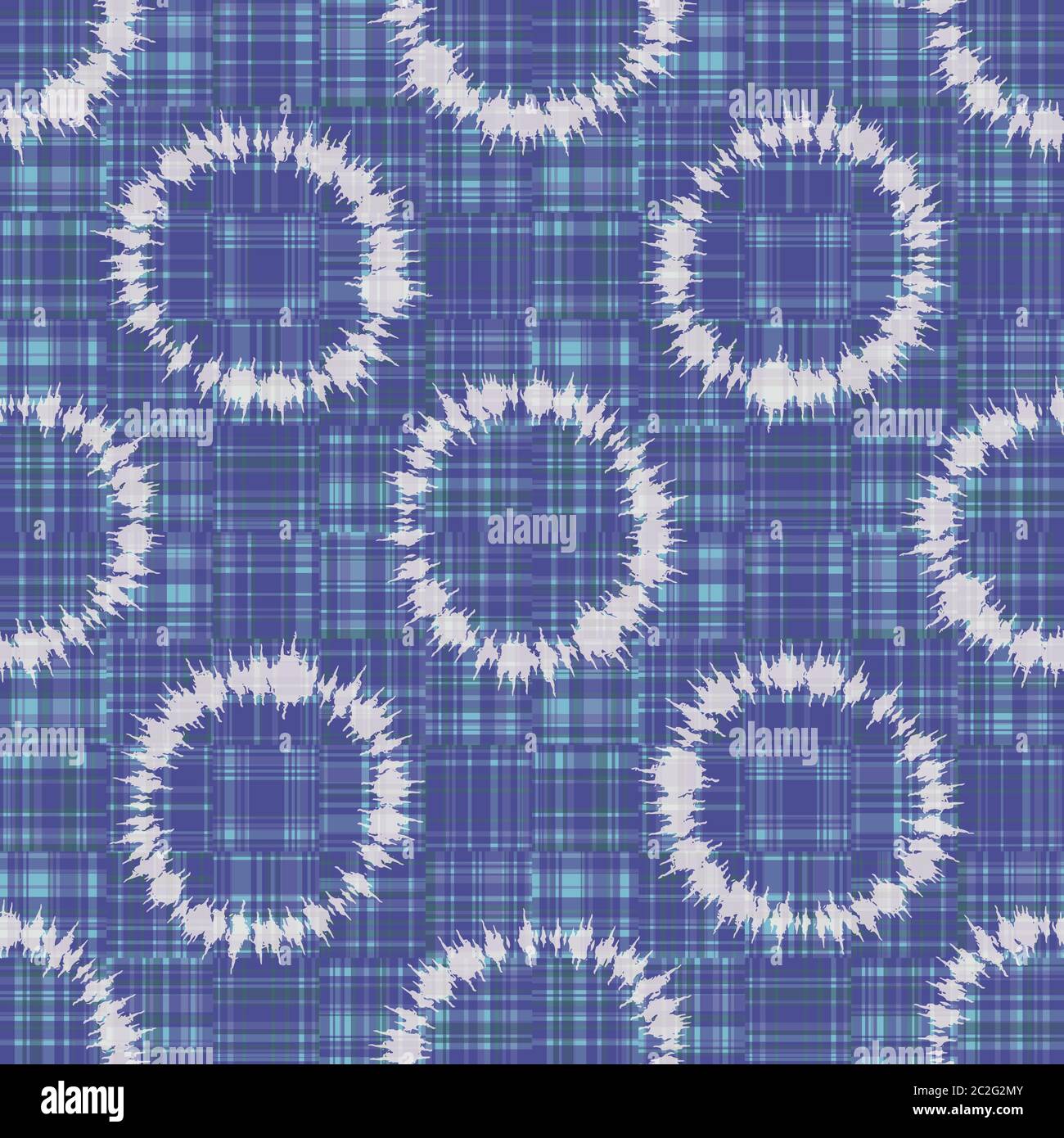 Polka dot ring tie dye seamless pattern. Hand dyed effect wax batik ...