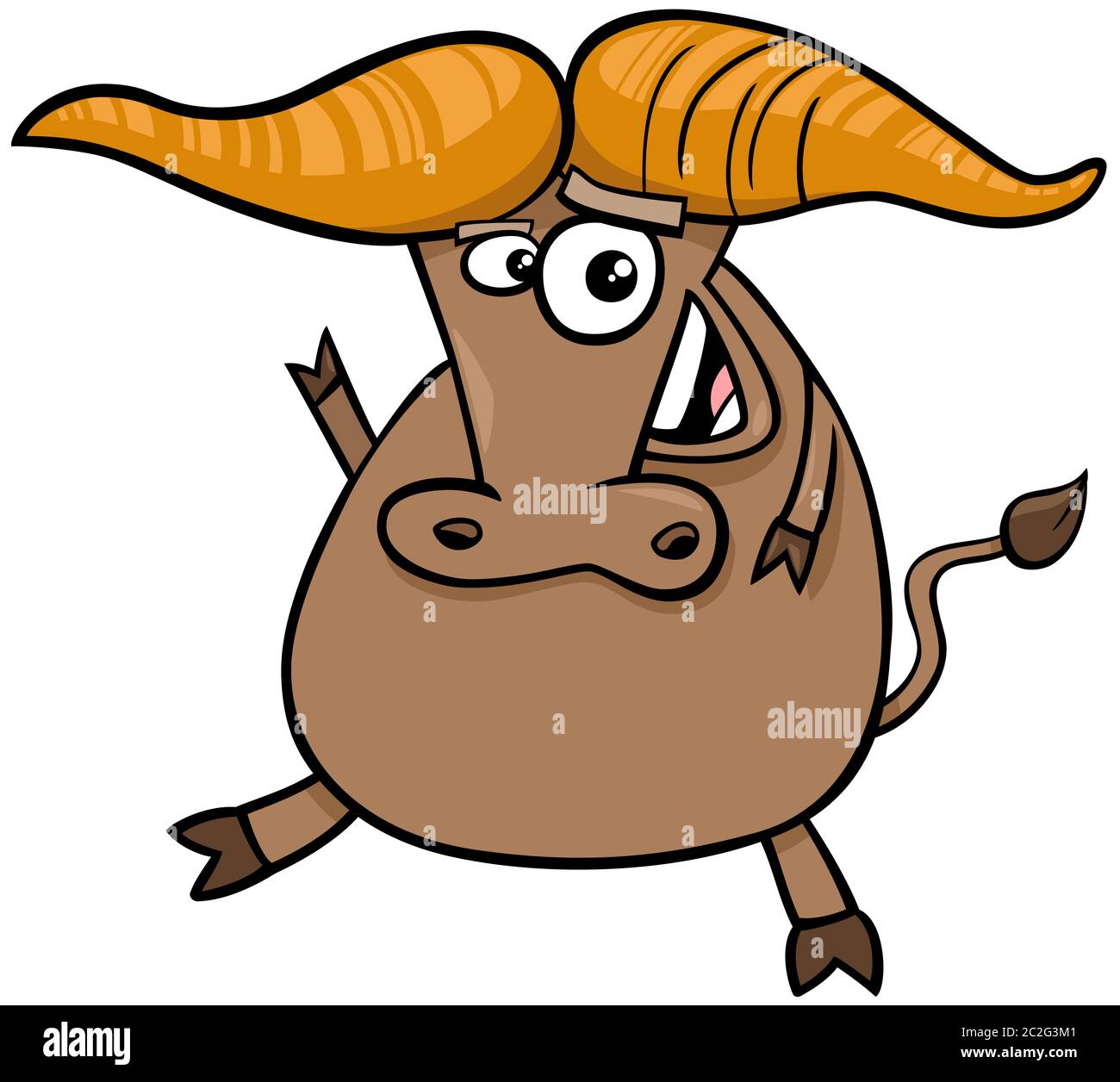 African buffalo character cartoon illustration Stock Photo - Alamy
