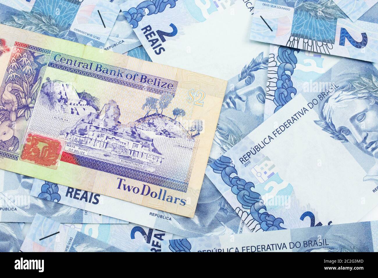 Belize two dollar note belizean hi-res stock photography and images - Alamy