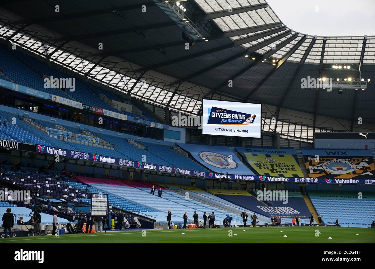 A view inside the ground before the Premier League match at the Etihad ...