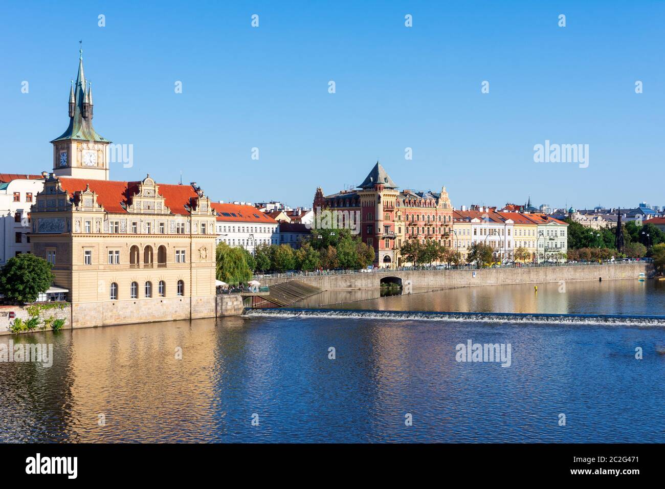 Historic buildings at the Vltava River in Prague Stock Photo - Alamy