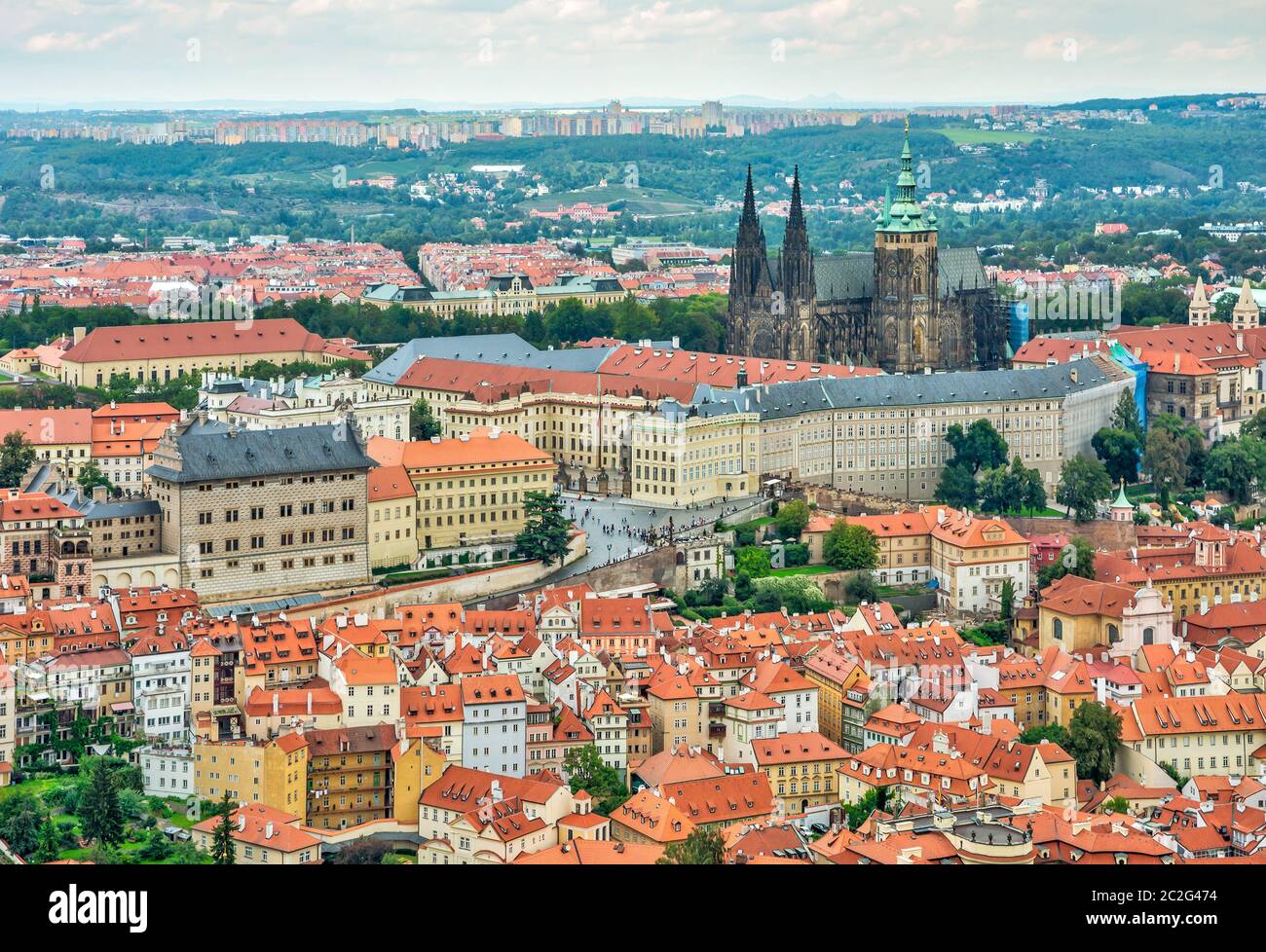 Aerial view over the city of Prague (Czech Republic Stock Photo - Alamy