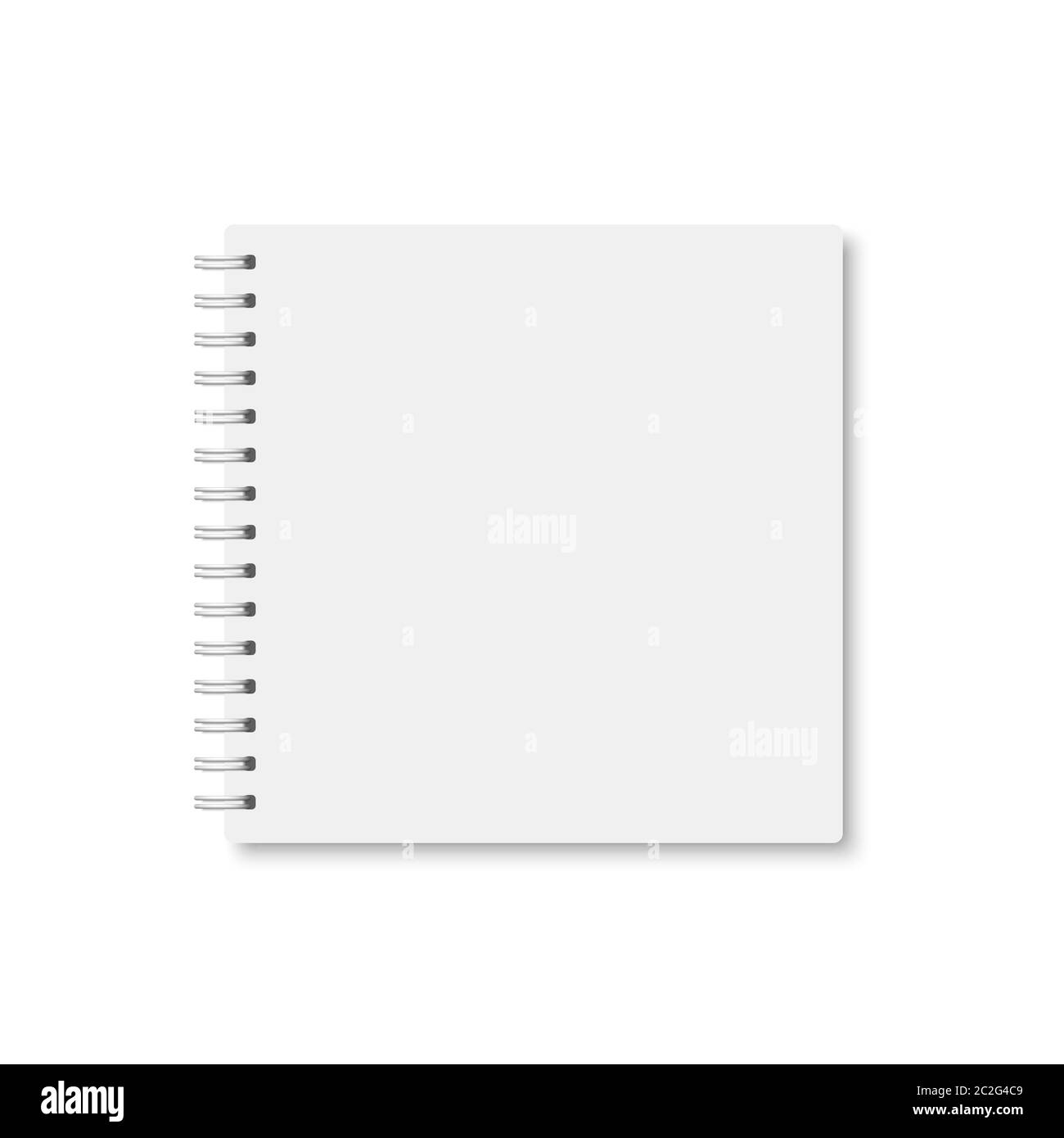 White realistic a5 notebook closed with soft shadow. Vector square ...