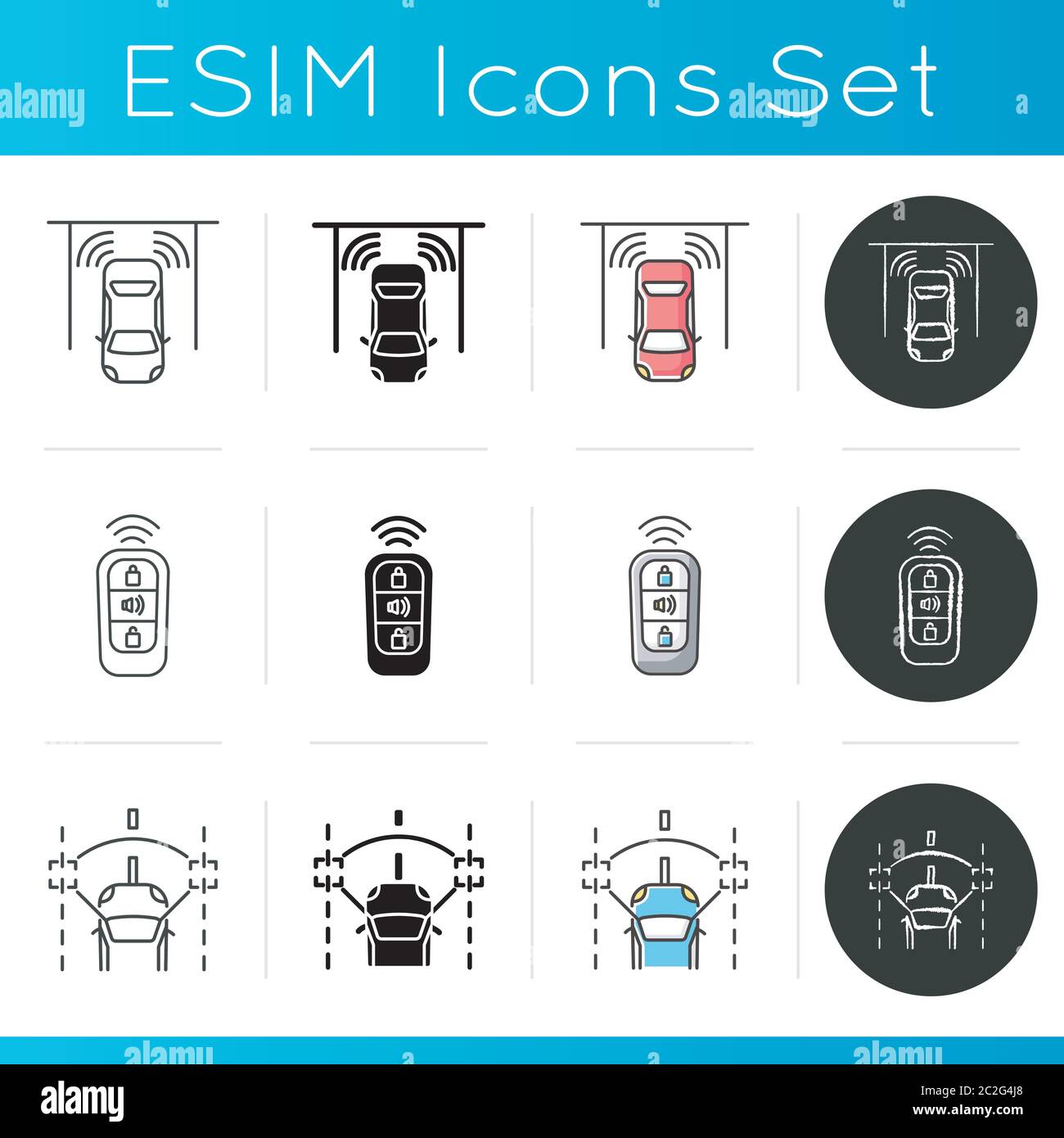 Driver assistance technologies icons set Stock Vector Image & Art - Alamy