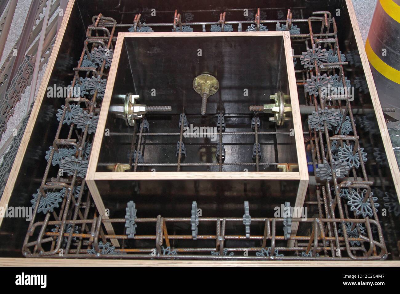 Concrete Column Formwork With Reinforcing Bar Construction Site Stock ...