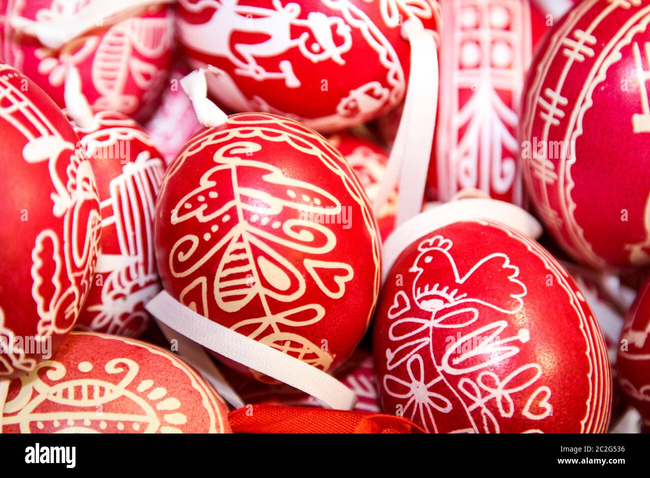 Colorful Easter eggs for decorating an Easter shrub Stock Photo - Alamy