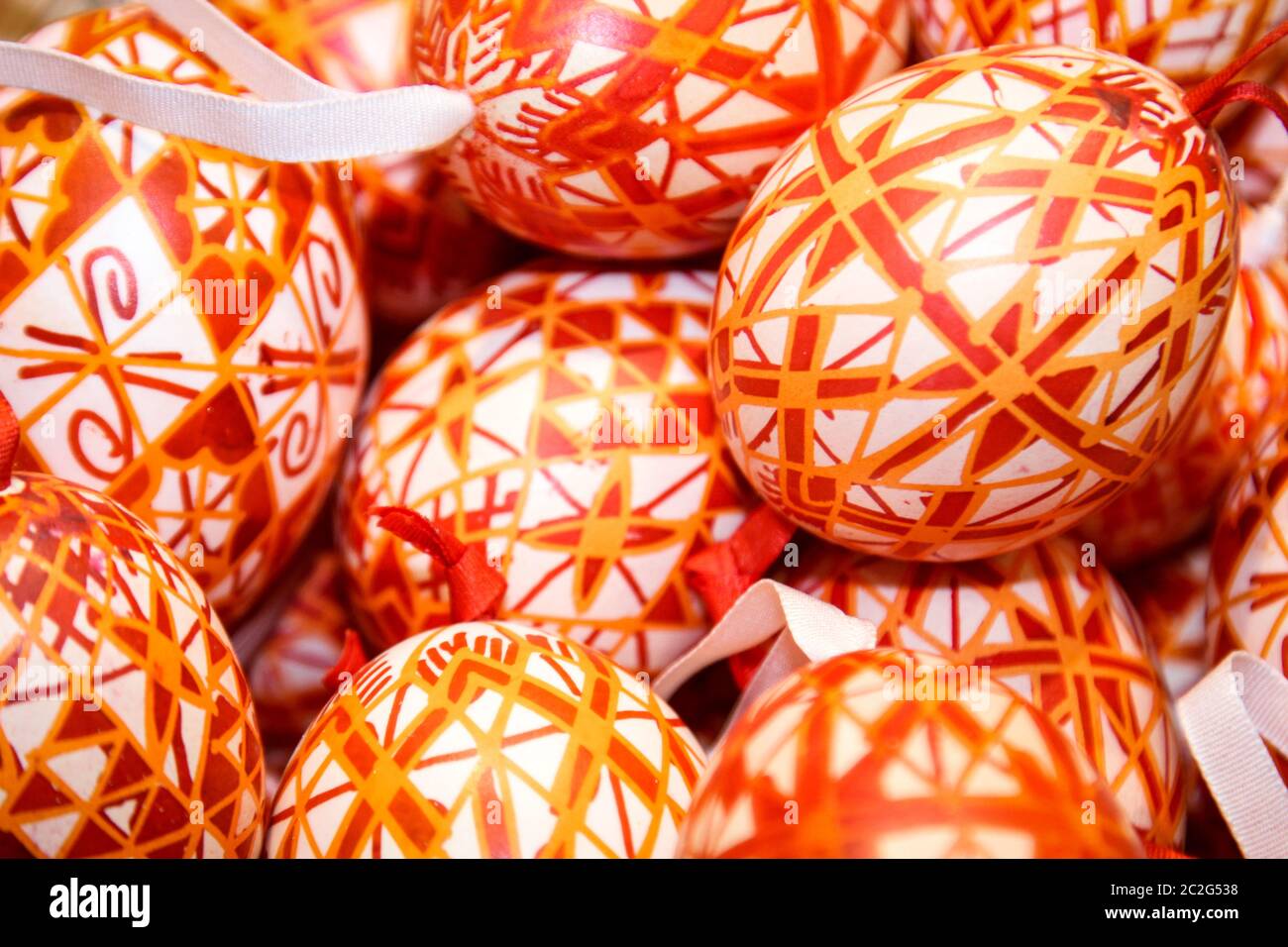 Colorful Easter eggs for decorating an Easter shrub Stock Photo - Alamy