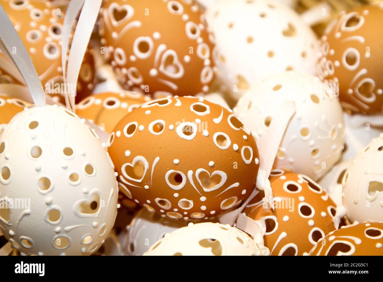 Colorful Easter eggs for decorating an Easter shrub Stock Photo - Alamy
