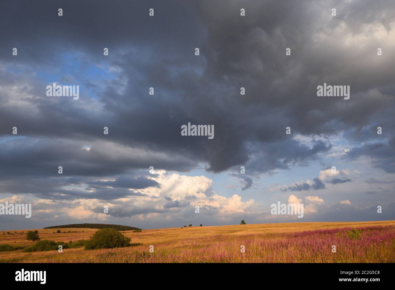 The Ore Mountains or Ore Mountain Range in the evening Stock Photo - Alamy
