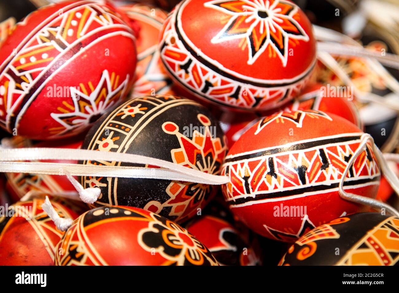 Colorful Easter eggs for decorating an Easter shrub Stock Photo - Alamy