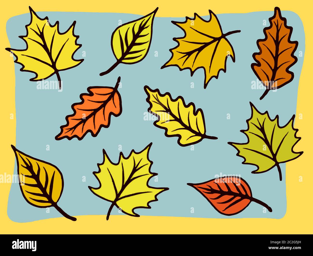 modern autumn leaf design in bold colors Stock Photo - Alamy