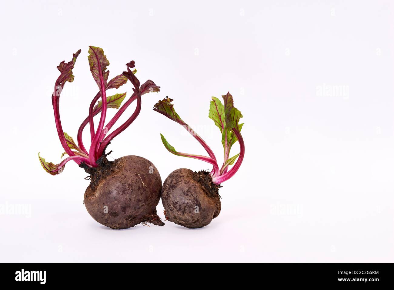 Fresh Beetroot tubers with leaves on a white background Stock Photo - Alamy